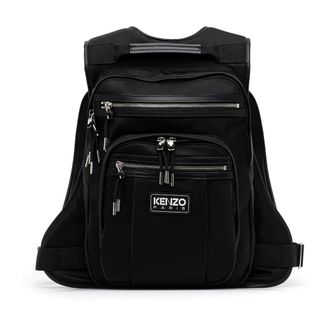 Kenzo Schwarzer Rucksack mit mehreren F&auml;chern - - Bags - Herren - Schwarzk - ONE SIZE