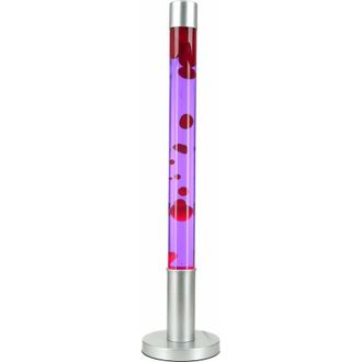 Licht-Erlebnisse Lampe &agrave; lave XXL 76 cm - Cire rouge et liquide violet - Douille G9 jusqu&agrave; 50W - Design r&eacute;tro en m&eacute;tal et verre - Licht-Erlebnisse