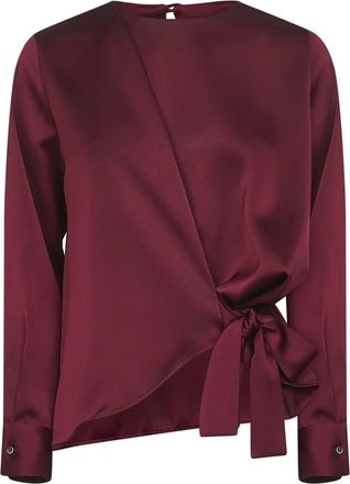 Blanca Vita Femme, Blouses et Chemises, Brun, Taille: 38 FR Haut Asym&eacute;trique Crois&eacute;