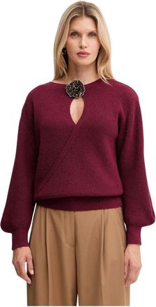 Simona Corsellini Femme, Pulls, Rouge, Taille: 38 FR Maille col rond