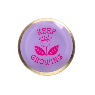 Gift Company Love Plates, Glasteller M, Motiv: Keep Growing, rund, lila 13x1x13cm
