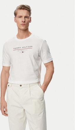 Tommy Hilfiger T-Shirt Brand Love MW0MW44359 Wei&szlig; Regular Fit