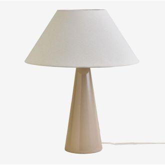 Sklum Sklum - Lampe de table en c&eacute;ramique et lin Jevora 60 cm Beige Cr&egrave;me