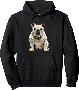 Whyitsme Design Wei&szlig;e Bulldogge Illustration Pullover Hoodie