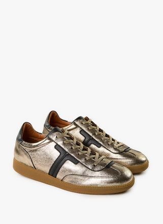 Maison Toufet Baskets Solveig en cuir m&eacute;tallis&eacute;