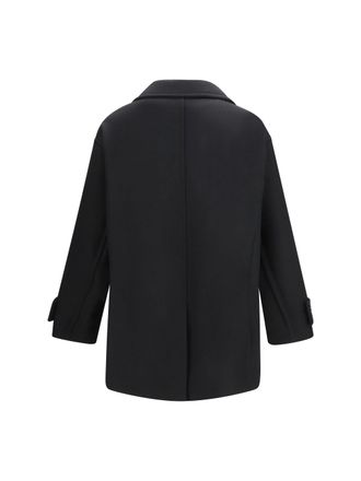 Ami Virgin Wool Pea Coat - Black