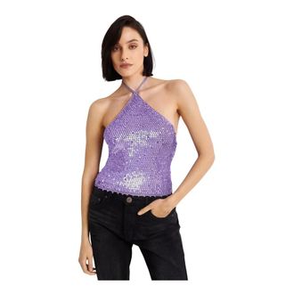 Retrof&ecirc;te Myles Pailletten Top - - Tops - Damen - Rosa - XS/S