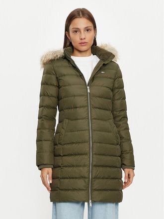 Tommy Jeans Daunenjacke Essential DW0DW18864 Gr&uuml;n Slim Fit