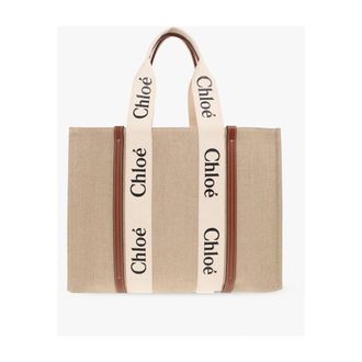 Chlo&eacute; Woody Large Shopper Bag - - Bags - Damen - Beige - ONE SIZE