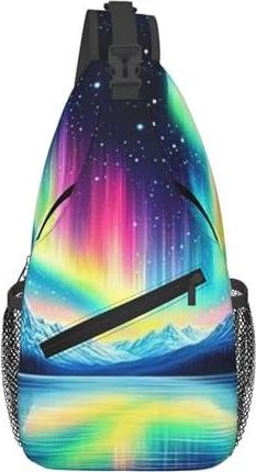 Generic Northern Lights Sac &agrave; bandouli&egrave;re r&eacute;fl&eacute;chissant pour homme Sac &agrave; dos de randonn&eacute;e
