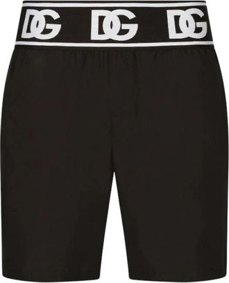 Dolce & Gabbana Badeshorts mit breitem Logo-Bund - - Swimwear - Herren - Schwarzk - XL