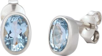Elli Ohrstecker Oval Topas Hellblau 925 Sterling Silber
