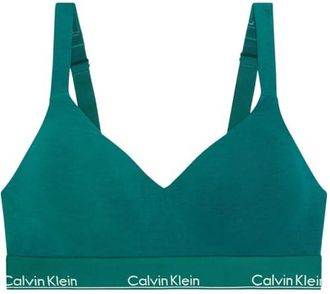 Calvin Klein Brassi&egrave;re Femme Lift avec Basque Embl&eacute;matique, Bleu (Turf), L