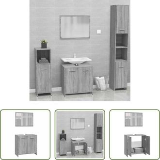 vidaXL Badm&ouml;bel Grau Sonoma - Badm&ouml;bel-Set Grau Sonoma Holzwerkstoff
