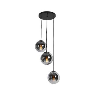 QAZQA Pallon - led Suspension - 3 lumi&egrave;re - &oslash; 45 cm - Argent&eacute; - Art Deco - &eacute;clairage int&eacute;rieur - Salon i Chambre i Cuisine i Salle &agrave; manger - Qazqa
