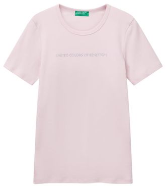 Benetton Damen 3ga2e16a2 T-Shirt, Rosa, X-Large