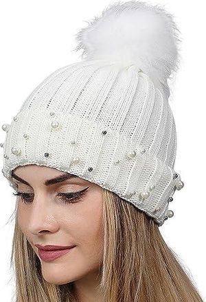 Generic Bonnet Femme Hiver Bonnet Femme Chapeau Femme Hiver Confortable Classique - Casquette Tricot&eacute;e Multicolore Femme Hiver, Style Crochet D&eacute;contract&eacute;, Id&eacute;