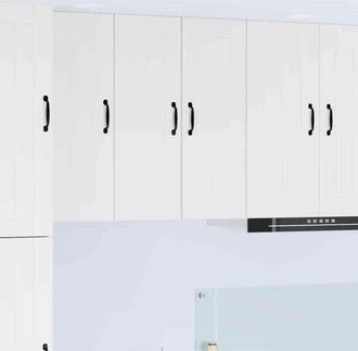 vidaXL Küchenschrank mit Regal 2 pcs Hochglanz Weiß 30 x 31 x 80 cm vidaXL