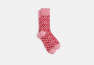Coach Charakteristische Socken f&uuml;r Frauen in Pink | Baumwolle
