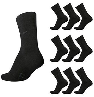 Bugatti Basic 6703 Lot de 9 paires de chaussettes noires pour homme 39-46, Noir, 43-46