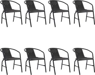 vidaXL vidaXL Gartenstühle 8 Stk. Rattan-Optik Kunststoff und Stahl 110 kg