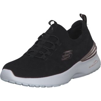 Skechers Damen Skech-Air Dynamight Perfect Steps Sneaker, Black Knit/Rose Gold Trim, 36.5 EU