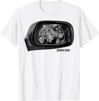 Jurassic Park T-Rex In Car Side Mirror T-Shirt