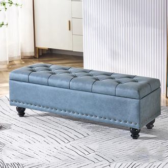 Generic Ottomane Aufbewahrungsbank - Stilvoller Sitz am Ende des Bettes mit Kissen Flip Top Lagerung ideal für Schlafzimmer Wohnzimmer Eingang oder Lounge - v