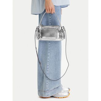 Calvin Klein Handtasche Calvin Klein Pocket Silver Nylon Small Bag LV04F3443G Silberfarben