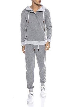 Red Bridge Combinaison de jogging Hommes Jogger Ensemble Sweat &agrave; capuche Pantalon surv&ecirc;tement Gris XL