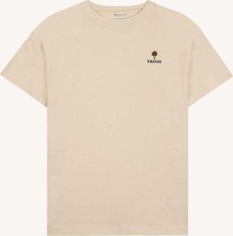 Faguo T-shirt beige foncé coton - YELLOWSTONE