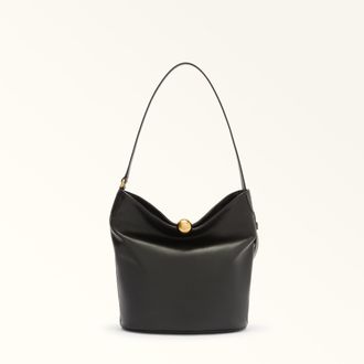 Furla Sfera Soft Beuteltasche S Nero Schwarz Verona Kalbsleder Damen