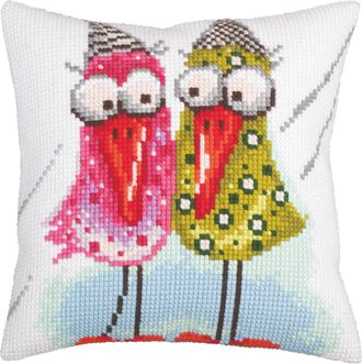 Collection D'Art Collection dArt CdA Kreuzstichkissen Zusammen 5265, 40x40cm, Stickbild vorgezeichnet