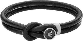 Emporio Armani Bracelet Pour Homme, 18.50 Cm Bracelet En Cuir Bleu, EGS2214020, Bleu marine 1