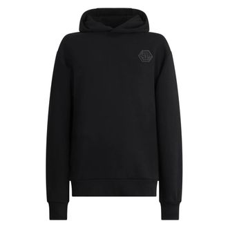 Philipp Plein Hooded Sweatshirt Iconic Plein - - Sweatshirts & Hoodies - Herren - Schwarzk - L