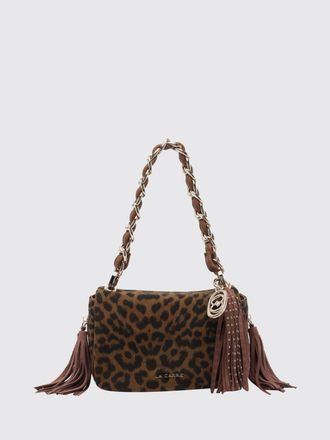 La Carrie Mini-Schultertasche aus Veloursleder mit Animal-Print und Charms