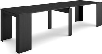 Skraut Home Ausziehbarertisch, Multifunktionaler ausziehbarer, 300, F&uuml;r 14 G&auml;ste, Esszimmertische, Moderner Stil, Schwarz - Skraut Home