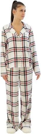 Tommy Hilfiger Gift PJ Set, Slipper, coffret cadeau femme, pyjama et pantoufles, flanelle, taille M, Blanc, M