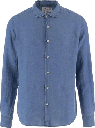 MC2 Saint Barth Homme, Chemises, Bleu, Taille: XL Classic Pamplona Linen Shirt