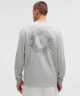 lululemon Langarmshirt aus schwerem Baumwolljersey Paris f&uuml;r M&auml;nner - Gr&ouml;&szlig;e S in Silver Drop
