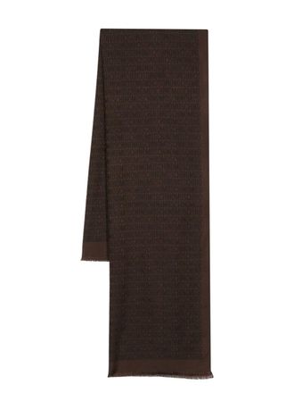 Moschino Jacquard-Schal mit Logo - Braun