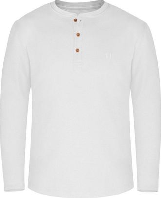 Normani Langarmshirt Herren Langarm Shirt aus Bio-Baumwolle Neuville Basic Henley Shirt für Männer GOTS-zertifiziert