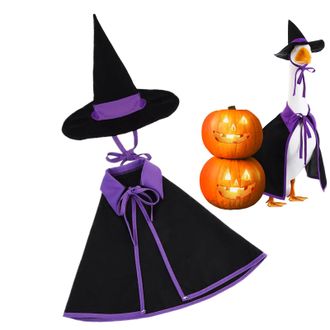 Generic Hexen-Outfit f&uuml;r Veranda-G&auml;nse - Kleidung f&uuml;r Hexeng&auml;nse Halloween | Kleidung f&uuml;r Zementstatue f&uuml;r Herbstfeiern Saisonpartys