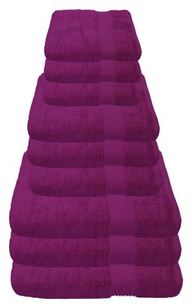 Julie Julsen 9 TLG Handtuchset 3 Badetücher 3 Handtücher 3 Gästetücher Reine Baumwolle über 30 Farben Fuchsia
