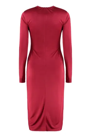 Versace Womens Jersey Dress Lipstick Red Viscose