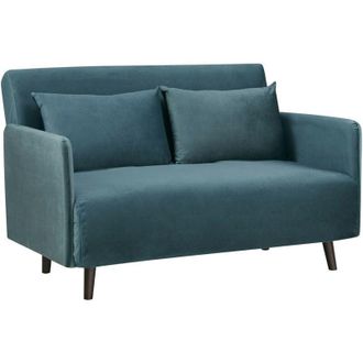 DRAWER Drawer - Canap&eacute; convertible 2 places en velours L120cm - Bleu canard - belushi