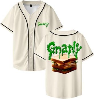 Generic Katseye Gnarly Merch Veste de baseball en jersey à manches courtes pour homme et femme, beige, 4XL