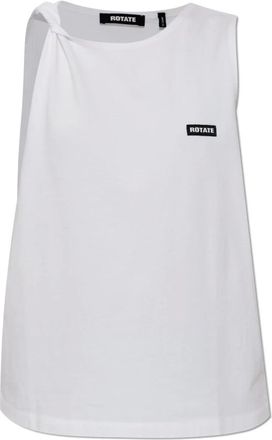 Rotate Rotate Birger Christensen, Femme, Tops, Blanc, Taille: 38 FR Top avec &eacute;cusson logo