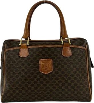 Celine Pre-owned Sac bandouli&egrave;re en toile enduite Macadam - Femme - Pre-owned - Brun - Taille: ONE Size