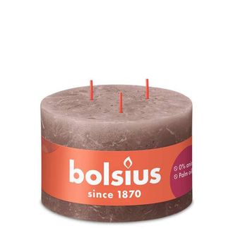 Bolsius Bolsius Rustikale Blockkerze 90/140 Taupe
